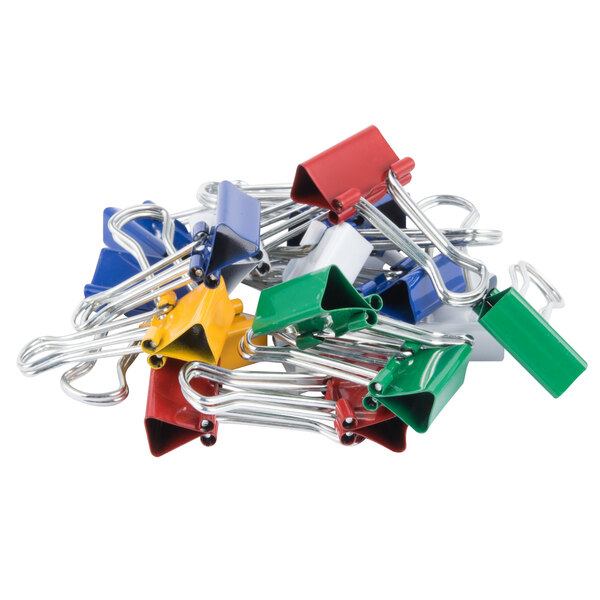 Universal UNV31028 3/8" Capacity Assorted Color Small Binder Clips - 40/Box