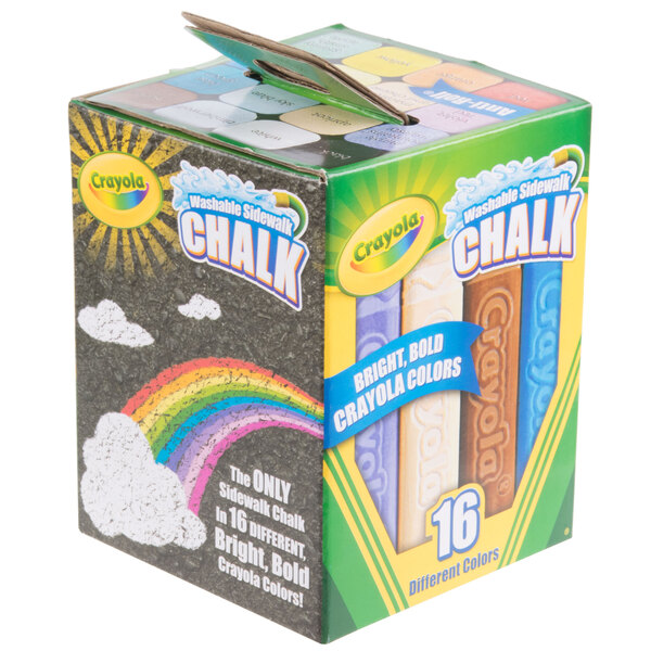 Crayola 512016 Assorted Colors Washable Sidewalk Chalk - 16/Box ...
