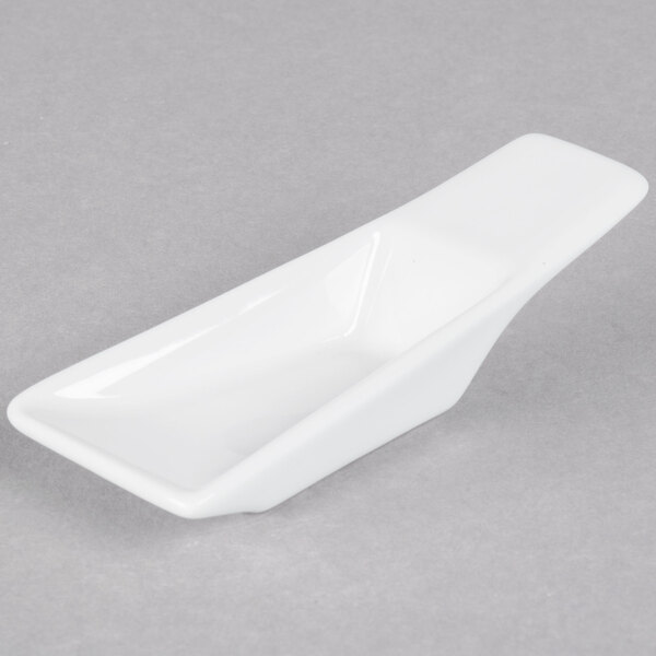 Tuxton GZP-703 TuxTrendz 4 1/8" Bright White Rectangular China Tasting ...