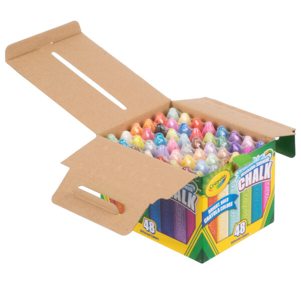 Crayola 512048 48 Assorted Bright Colors Washable Sidewalk Chalk - 48 ...