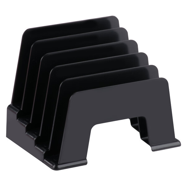 Universal UNV08104 8" x 5 1/2" x 6" Black 5 Section Plastic Incline Sorter