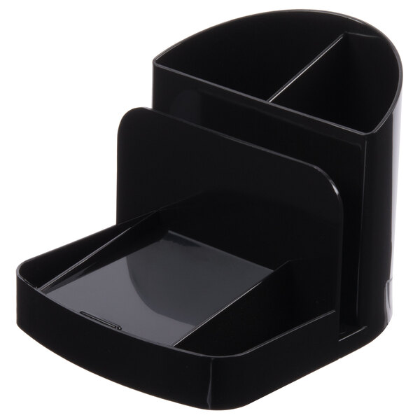 Universal UNV08110 6 3/4" x 5 1/2" x 5" Black 6 Section Plastic Deluxe ...