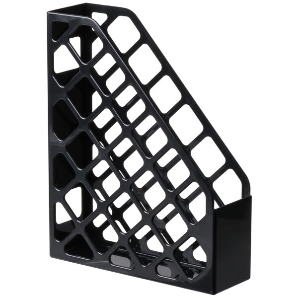 Universal UNV08118 9" x 3" x 11 1/2" Black Recycled Plastic Magazine File