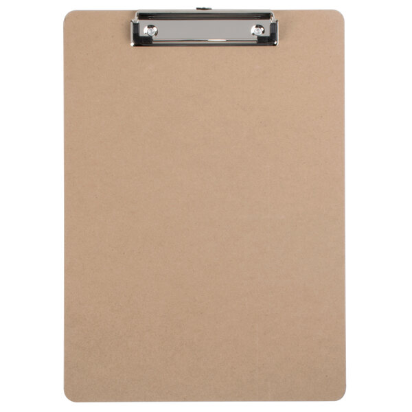 Universal UNV05562 1/2" Capacity 12" x 8 1/2" Brown Hardboard Clipboard ...