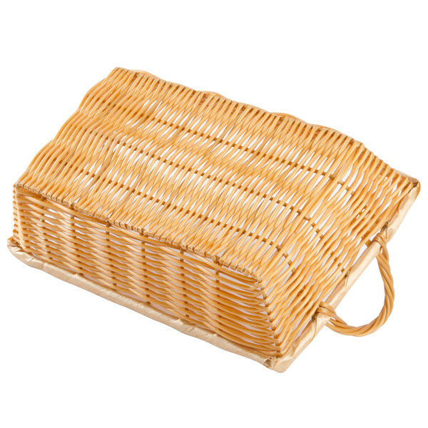 Thunder Group 12" x 8" x 3" Rectangular Woven Basket with Handles