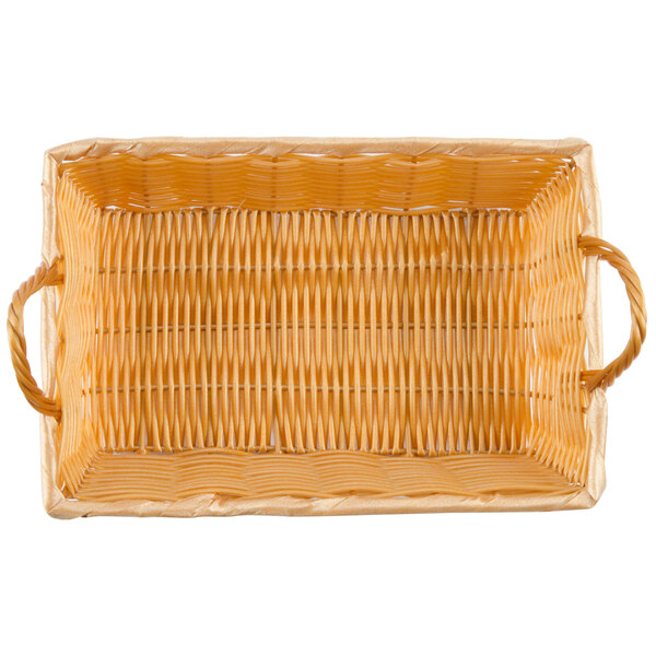 Thunder Group 12" x 8" x 3" Rectangular Woven Basket with Handles