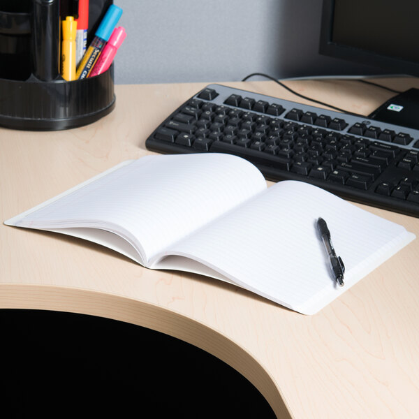 Universal UNV20930 9 3/4" x 7 1/2" Black Wide Ruled Composition ...