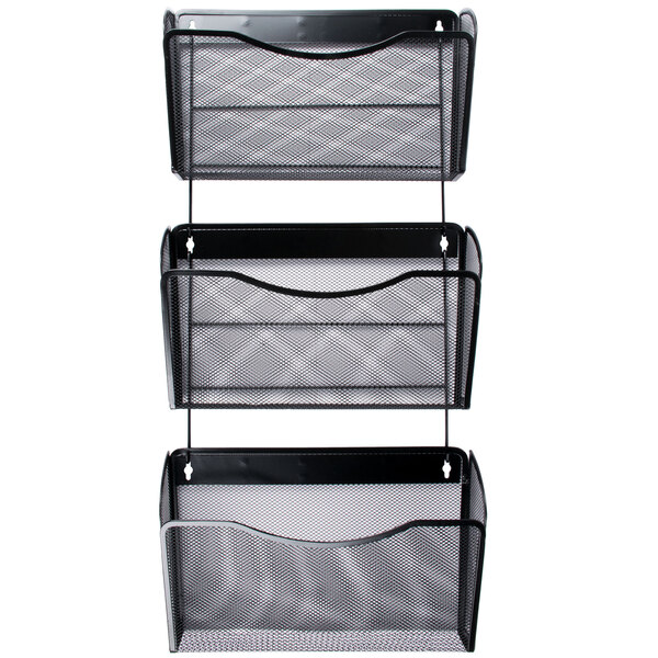 Universal UNV20011 Black Three Pocket Mesh Partition Wall File with ...