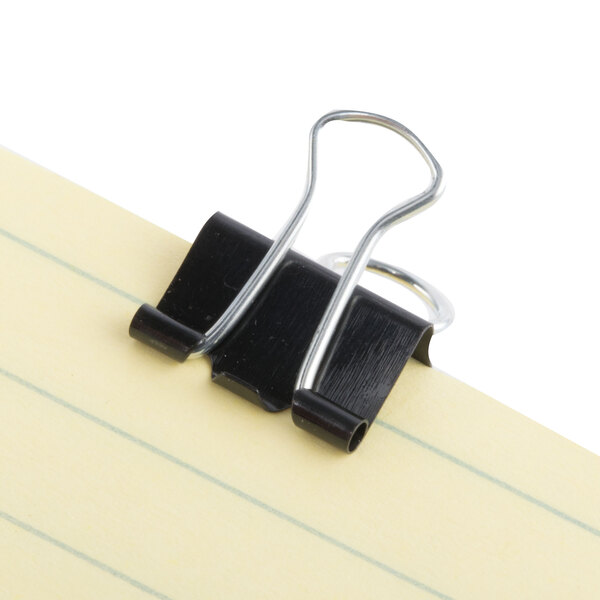Universal UNV10199VP 1/4" Capacity Black Mini Binder Clip - 144/Pack
