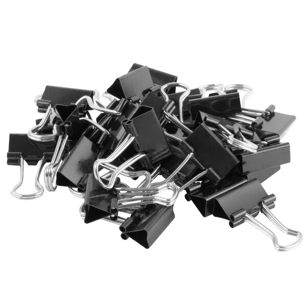 Universal UNV10199VP 1/4" Capacity Black Mini Binder Clip - 144/Pack