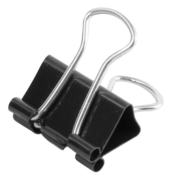 Universal UNV10199VP 1/4" Capacity Black Mini Binder Clip - 144/Pack