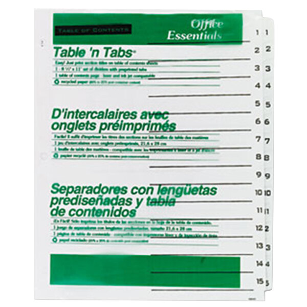 Avery® Office Essentials 11674 Table 'n Tabs White 15-Tab Dividers