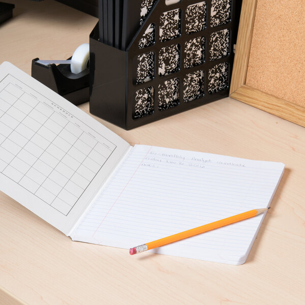 Universal UNV20936 9 3/4" x 7 1/2" Black Wide Ruled Composition ...