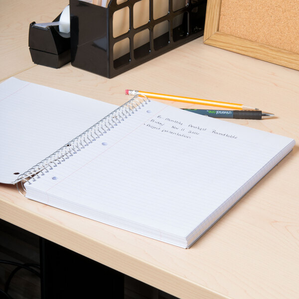 Universal UNV66500 11" x 8 1/2" 5 Subject College Ruled Wirebound ...