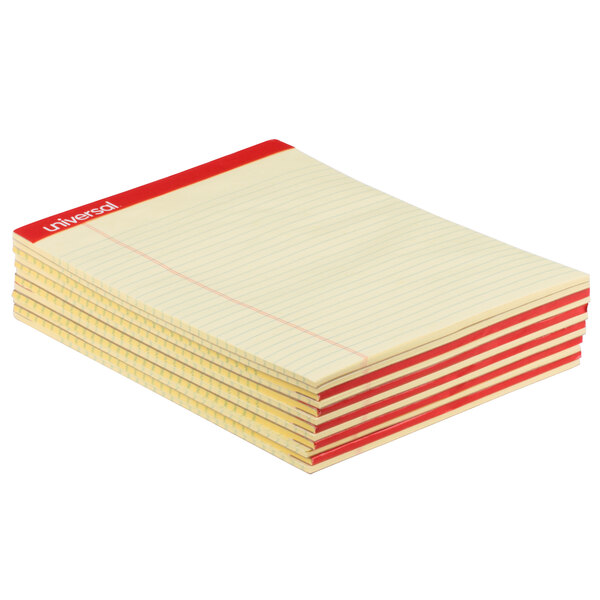Universal UNV10630 Legal Ruled Canary Perforated Edge Writing Pad ...