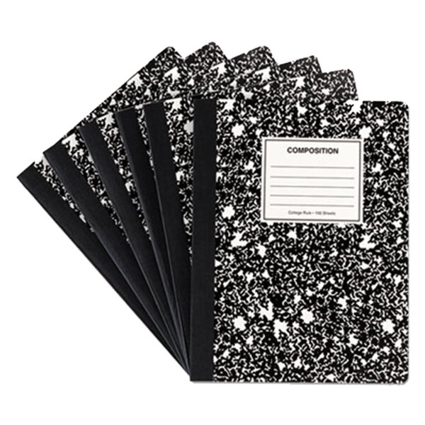 Universal UNV20946 9 3/4" 7 1/2" Black College Ruled Composition ...