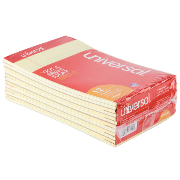 Universal UNV46200 5" x 8" Narrow Ruled Canary Perforated Edge Writing ...