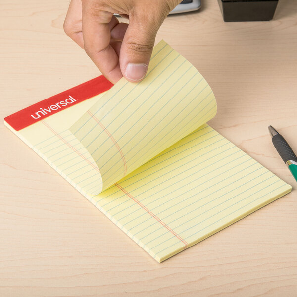 Universal UNV46200 5" x 8" Narrow Ruled Canary Perforated Edge Writing ...