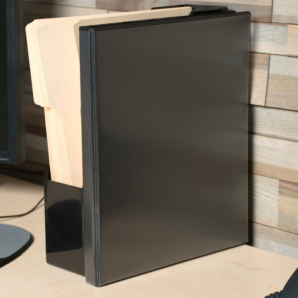 Universal UNV20701 Black Deluxe Non-Stick View Binder with 1/2" Round Rings