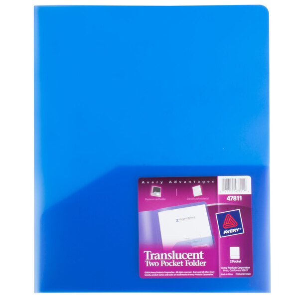 Avery® 2-Pocket Translucent Blue Folder