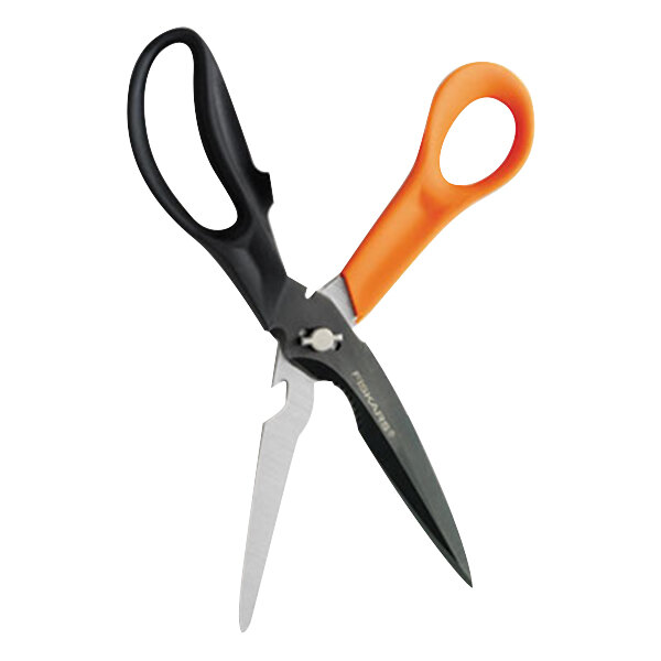 Fiskars 01005692 9" Black / Orange Cuts+More Scissors | Fiskars FSK01005692