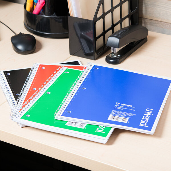 Universal UNV66624 10 1/2" x 8" Assorted Colors 1 Subject Wide Ruled ...