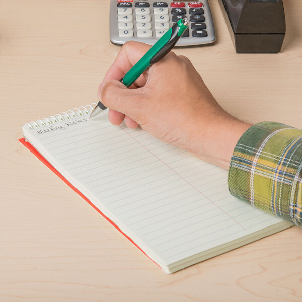 Universal UNV86920 6" x 9" Green Gregg Rule Steno Book - 80 Sheets