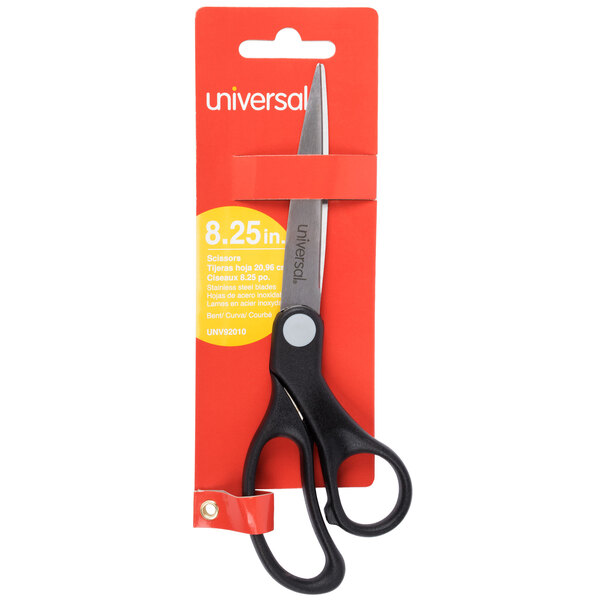 Universal UNV92010 8 1/4" Stainless Steel Economy Scissors with Black ...