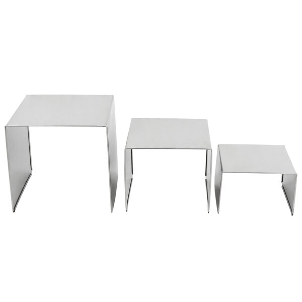 American Metalcraft RSS3 Satin Finish Stainless Steel Riser Set