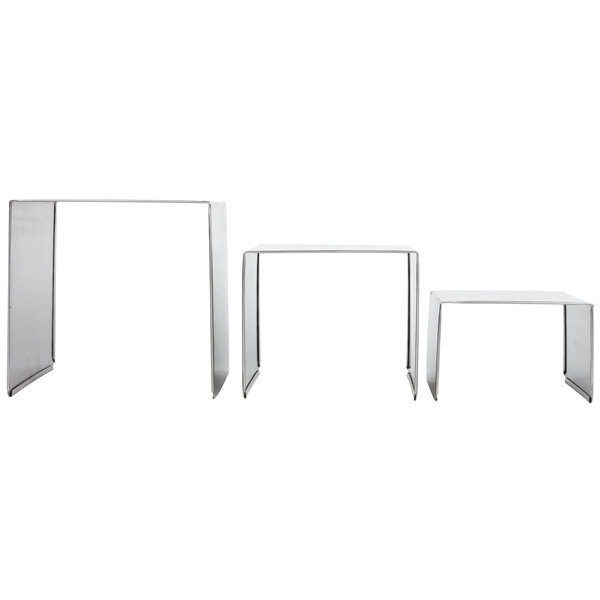 American Metalcraft RSS3 Satin Finish Stainless Steel Riser Set