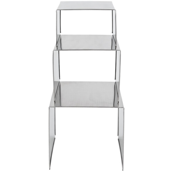 American Metalcraft RSS3 Satin Finish Stainless Steel Riser Set