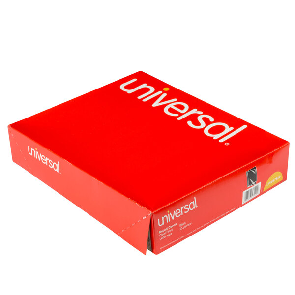 Universal Office UNV57120 11" x 8 1/2" Black Leatherette Embossed Paper ...