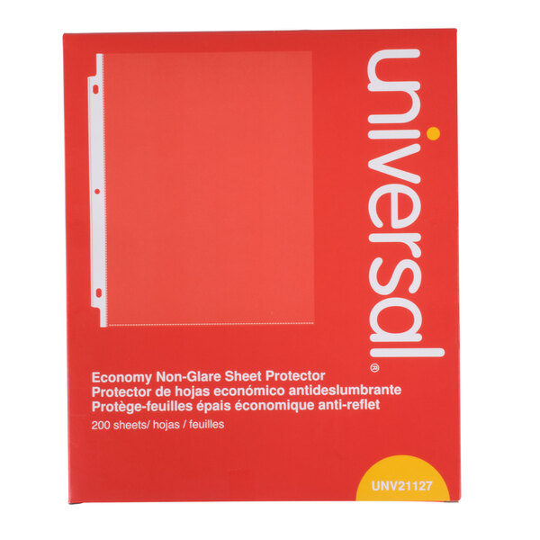 Universal UNV21127 8 1/2" x 11" Clear Economy Weight Non-Glare Top-Load ...