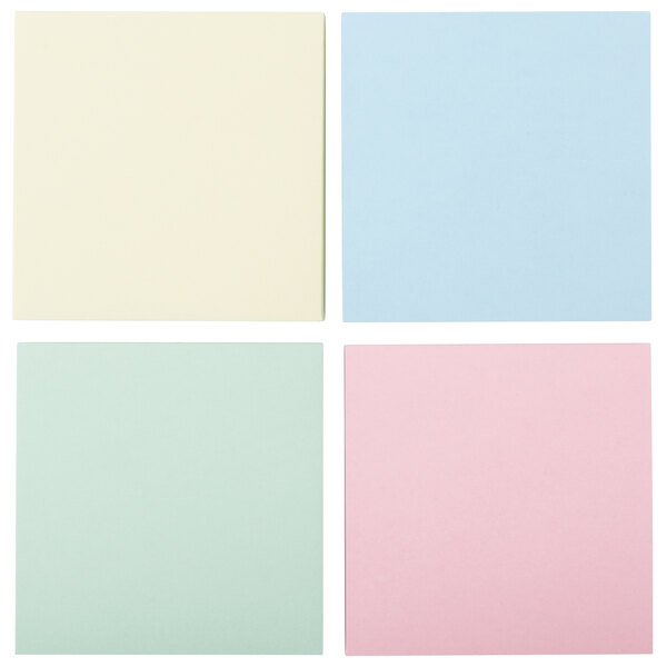 Universal UNV35669 3" x 3" Assorted Pastel Color Self-Stick Note - 12/Pack