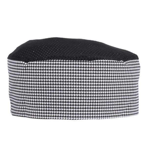 Chef Revival Customizable Houndstooth Mesh Top Baker's Skull Cap / Pill ...