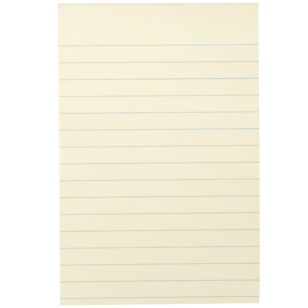 Universal UNV35673 4" x 6" Yellow Lined Self-Stick Note - 12/Pack