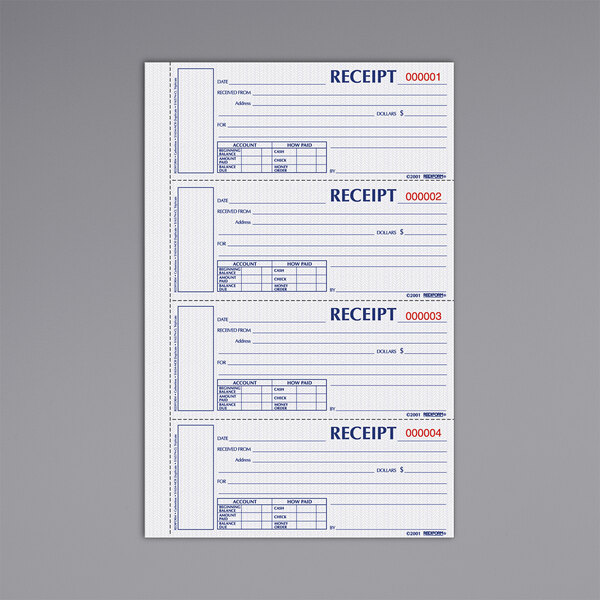 Rediform Office S1657NCL 3-Part Carbonless Hard Cover Money Receipt ...