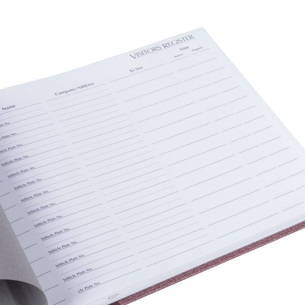 Rediform 57803 8 1/2" x 9 7/8" Burgundy Hardcover Visitor Register Book ...