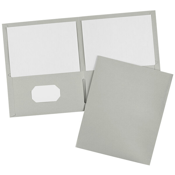 Avery® Letter Size 2-Pocket Gray Paper Folder - 25/Box