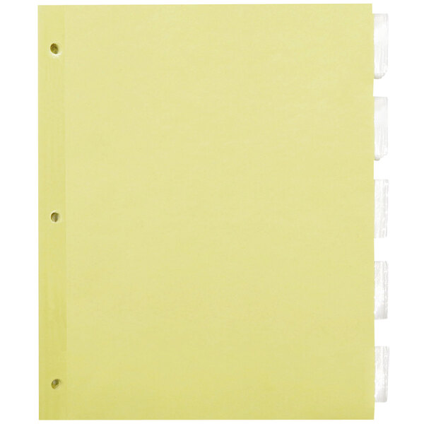 Universal UNV20831 Buff Clear 5-Tab Insertable Tab Divider Set - 24/Box