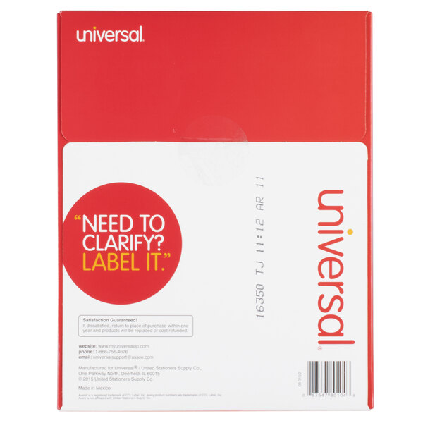 Universal UNV80104 1" x 4" White Permanent Labels - 2000/Box