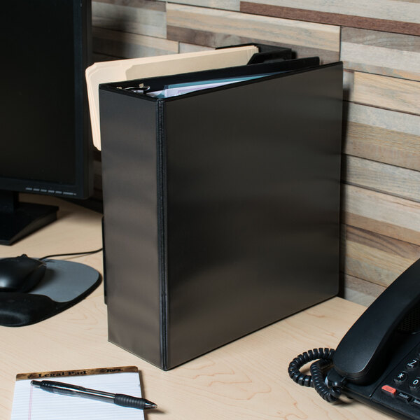 Universal UNV20995 Black Economy View Binder with 4" Slant Rings