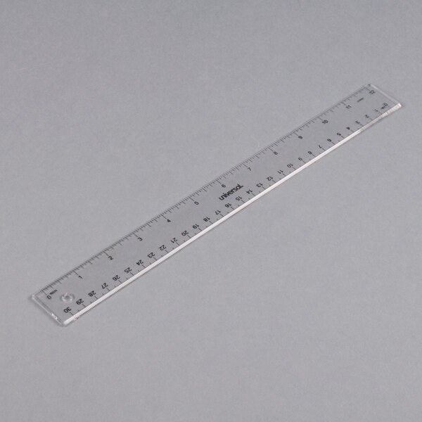 Universal UNV59022 Clear Acrylic Plastic Ruler - 1/16" Standard Scale