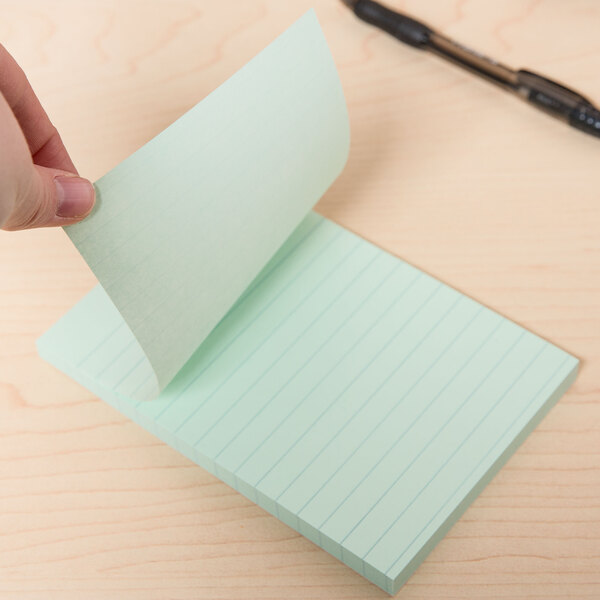 Universal UNV35616 4" x 6" Lined Assorted Pastel Color Self-Stick Notes ...