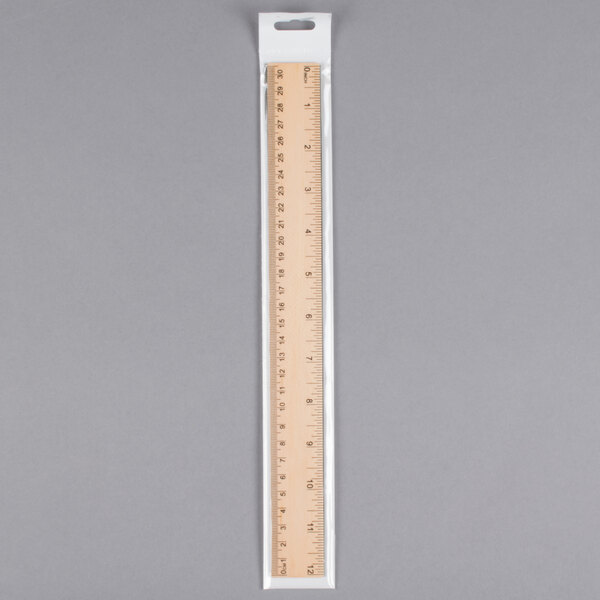 Universal UNV59021 Flat Wood Ruler with Double Metal Edge - 1/16 ...