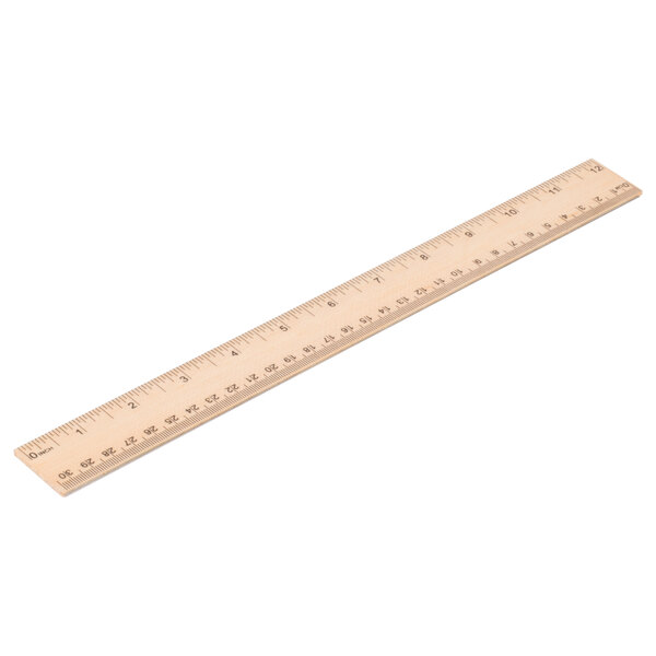 Universal UNV59021 Flat Wood Ruler with Double Metal Edge - 1/16 ...