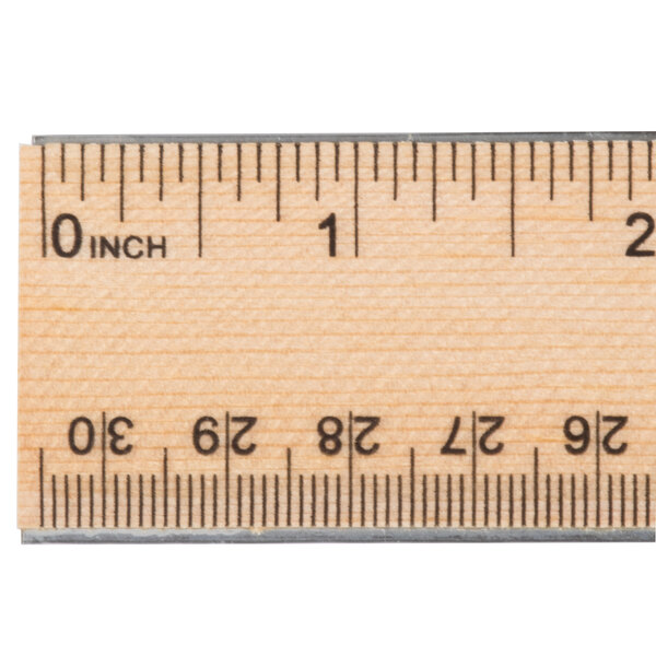 Universal UNV59021 Flat Wood Ruler with Double Metal Edge - 1/16 ...