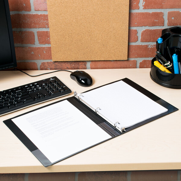 Universal UNV20951 Black Economy Non-Stick View Binder with 1/2" Round ...