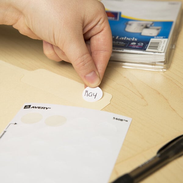 Avery® 5408 3/4" White Round Removable Write-On / Printable Labels ...