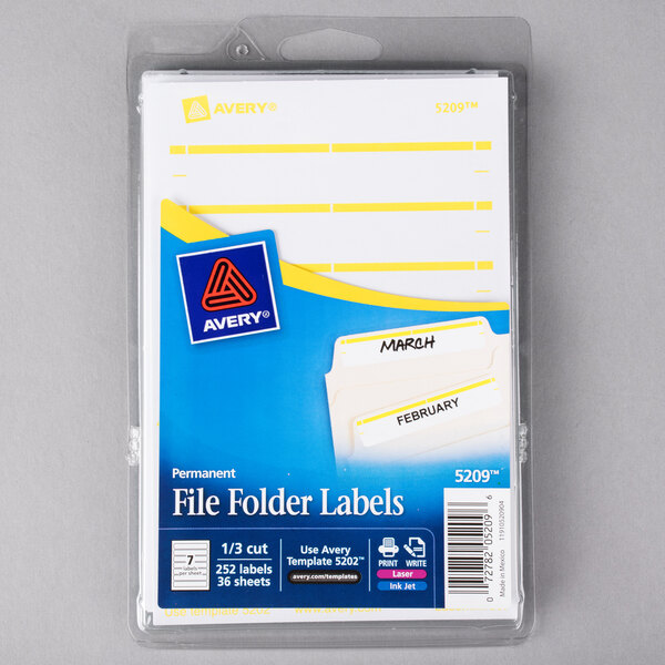 Avery® 05209 11/16" x 3 7/16" White / Yellow Rectangular Write-On ...